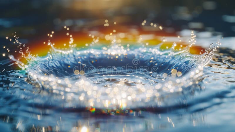 Water Drop Impact with Colorful Backsplash. Stock Photo - Image of ...