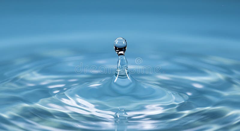 Water Drop Impact Creating Ripples in Surface Close-up Stock Image ...