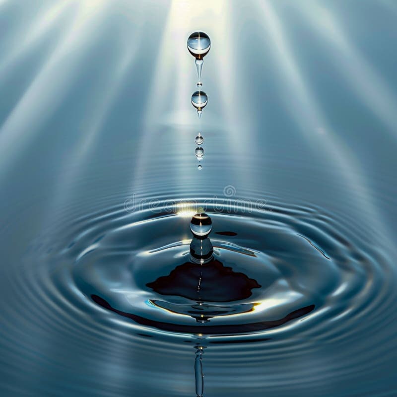 Water Drop Impact Creating a Spectacular Splash. Generative Ai Stock ...