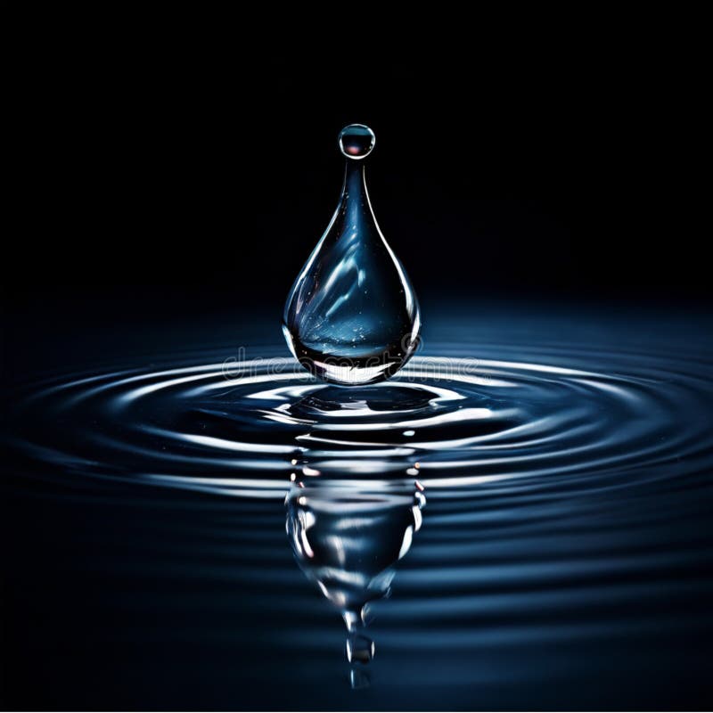 Minimalist Water Drop Impact Smooth Ripples Gentle Waves Stock Photos ...