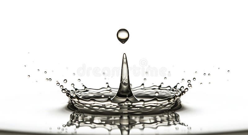 Water Drop Impact: a Monochromatic Study of Fluid Dynamics Stock Photo ...