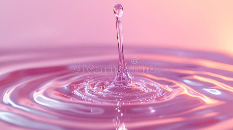 Water Drop Impact Pink Purple Ripples Abstract Background Stock ...