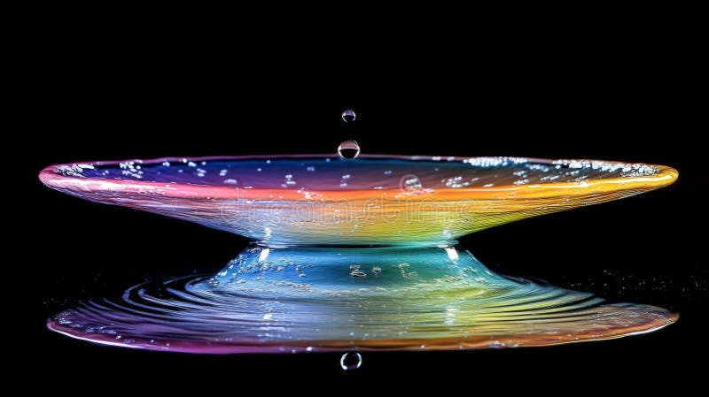 Water Drop Impact Rainbow Colors Splash Stock Illustration ...