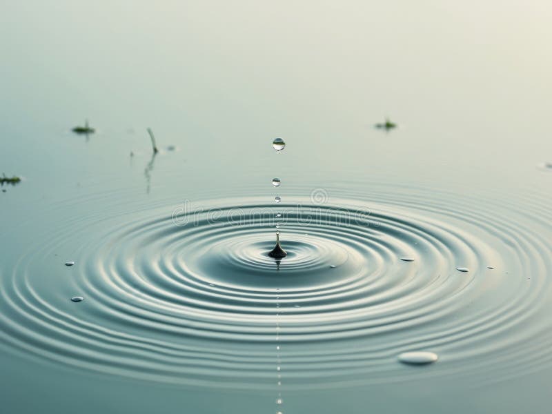 Water Drop Impact. Rings of Serenity Emanate from a Single Point on ...