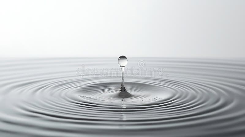 Water Drop Impact, Ripple Effect - Minimalism Stock Illustration ...