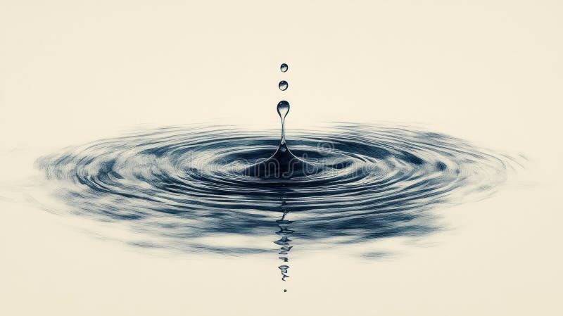 Water Drop Impact Ripples and Reflections Stock Image - Image of design ...