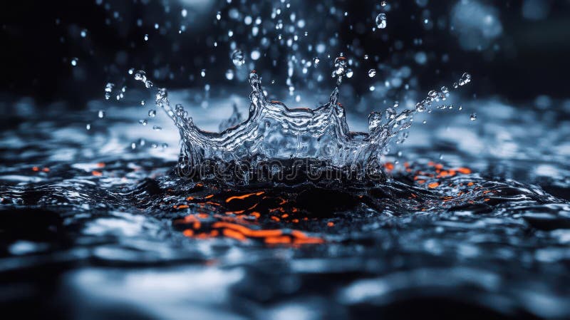 Water Drop Impact, Splash Crown Stock Illustration - Illustration of ...
