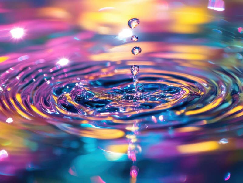 Water Drop Impact, Vibrant Colors, Abstract Design, Colorful Ripples ...