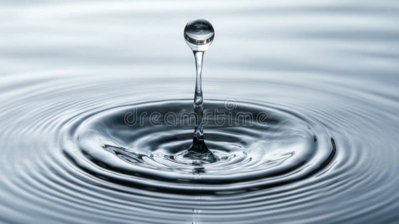 Water Drop Impacting Still Surface Creating Concentric Ripples Stock ...