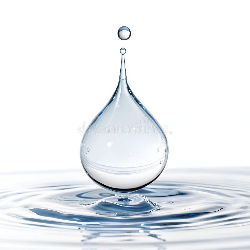 Realistic Water Drop with an Ecosystem Isolated on White Background ...