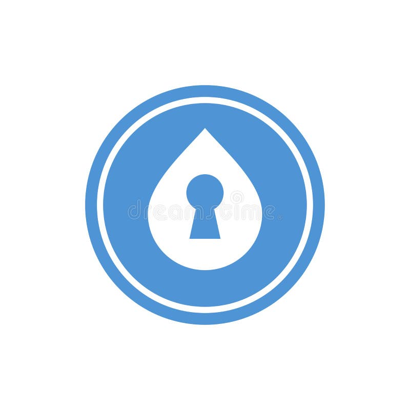 Water Drop with Keyhole Logo Vector, Water Lock Icon Design Stock ...