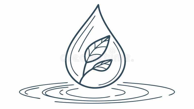 Water Drop with Leaf Inside, Eco and Conservation Icon, Vector Design ...