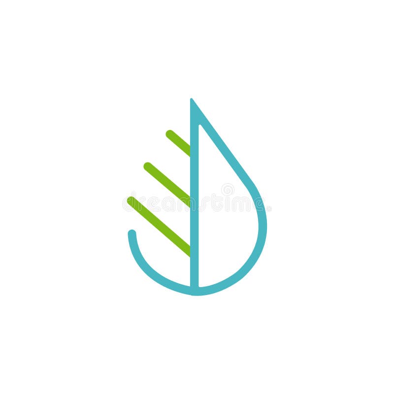 Water Drop and Leaf Logo Design Illustrator Vector Stock Vector ...