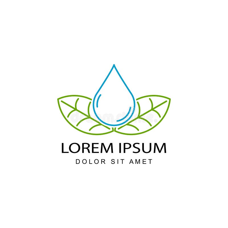 Water Drop Leaf Logo Design Vector Stock Vector - Illustration of ...