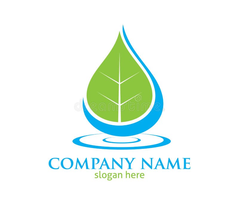 Water Drop Leaf Pure Source Vector Logo Design Stock Illustration ...