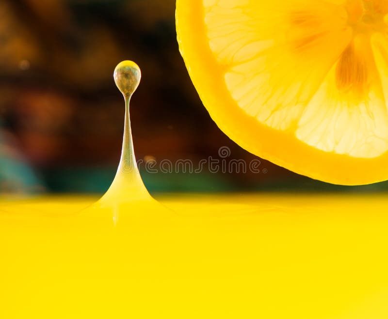 Water drop with lemon stock photo. Image of purity, clear - 43484274