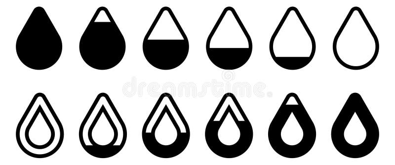 Water drop level icon set stock vector. Illustration of abstract ...