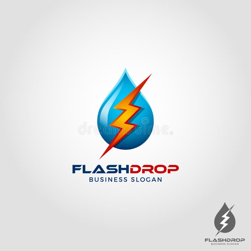 Flash Drop - Electric Water Logo Template Stock Vector - Illustration ...