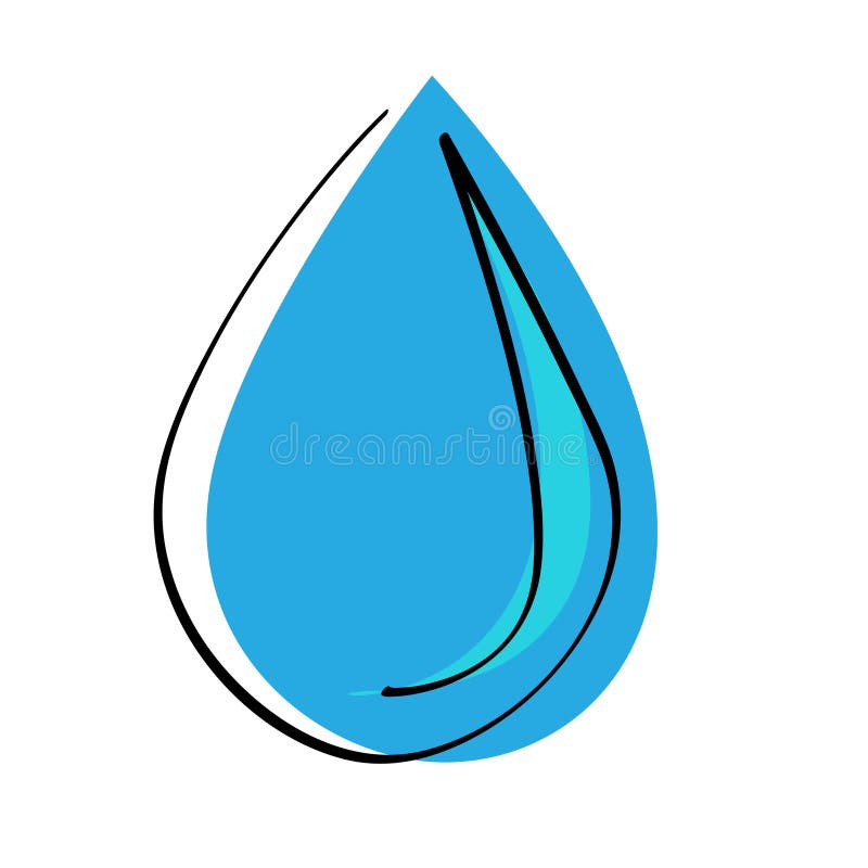 Simple Vector Sketch Water Drop or Liquid Single One Line Art ...