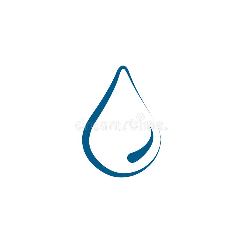 Water Drop Line Blue Icon on White Background. Blue Flat Style Vector ...