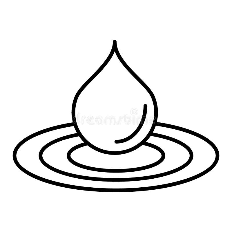 Water Drop Line Icon. Outline and Flat Style Stock Vector ...