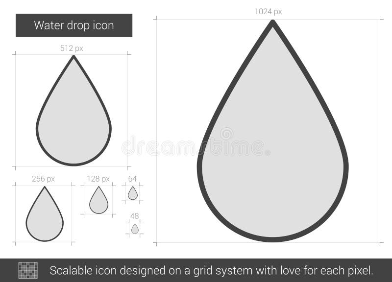 Water drop line icon. stock vector. Illustration of icon - 80688358