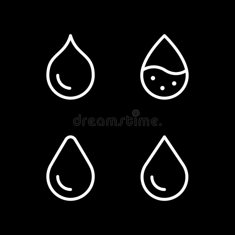 Water Drop Line Outline Icon Stock Vector - Illustration of liquid ...