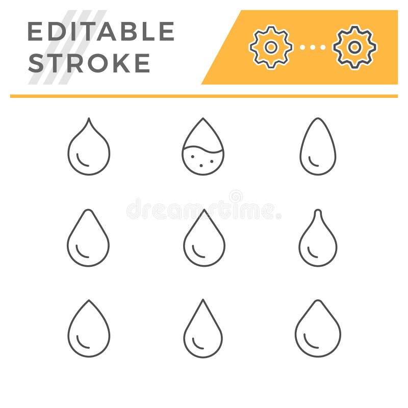 Water Drop Line Outline Icon Stock Vector - Illustration of liquid ...