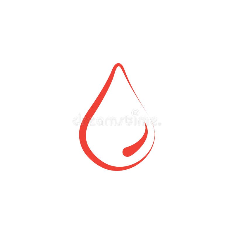 Water Drop Line Red Icon on White Background. Red Flat Style Vector ...