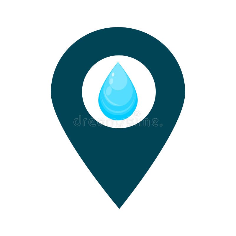 Water Drop Location Map Pin Pointer Icon. Element of Map Point for Mobile Concept and Web Apps ...
