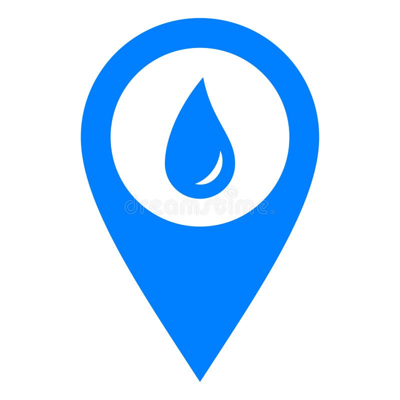 Water Drop and Location Pin Stock Vector - Illustration of navigation ...