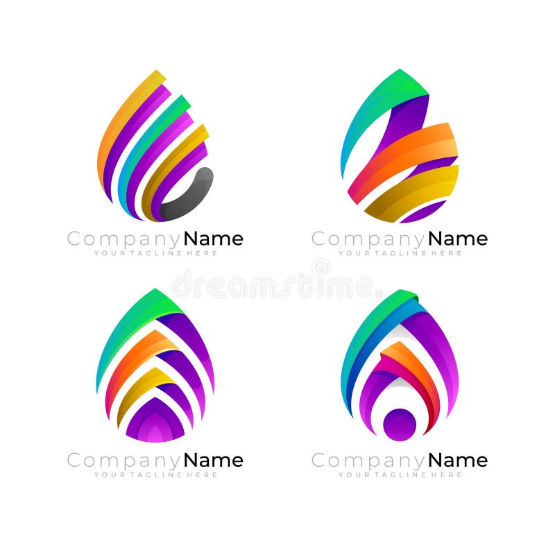 Water Drop Logo and Colorful Style Icon, Modern Logos Stock Vector ...