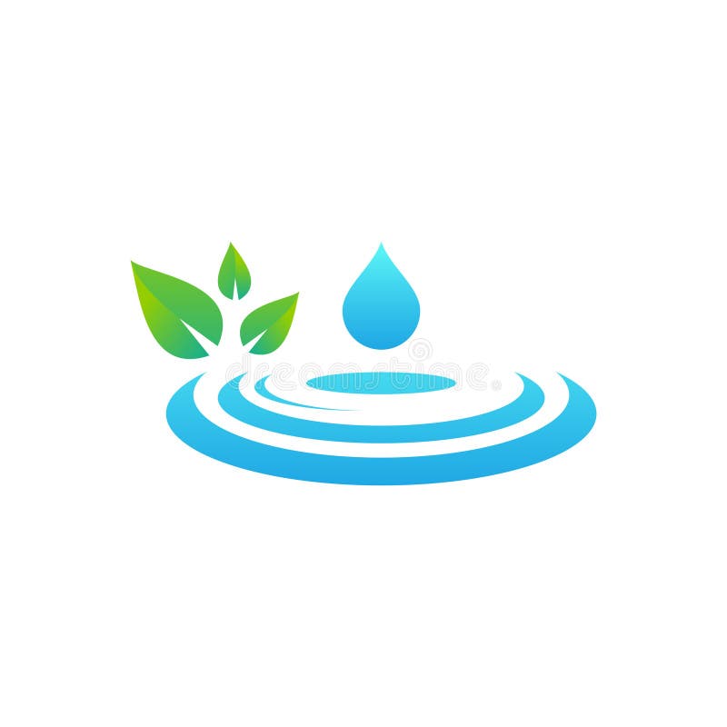 Water Drop Logo Design Inspiration, Water Drop Logo with Leaf. Water ...