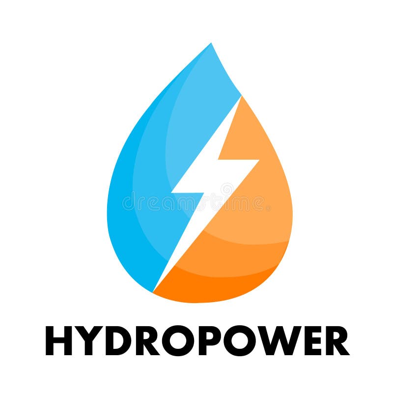 Water Drop Logo with Lightning Hydropower Concept Stock Vector ...