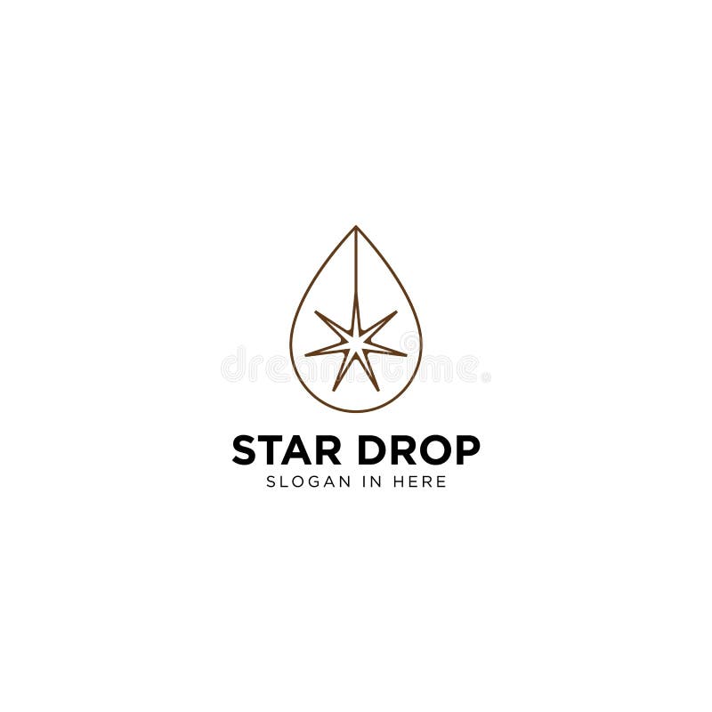 Water Drop Logo with Star Icon Inside Template Design Stock Vector ...