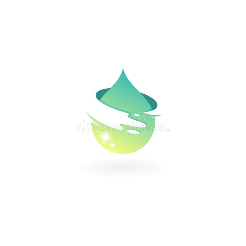 Water Drop Logo with Swoosh Design Nature Stock Vector - Illustration ...