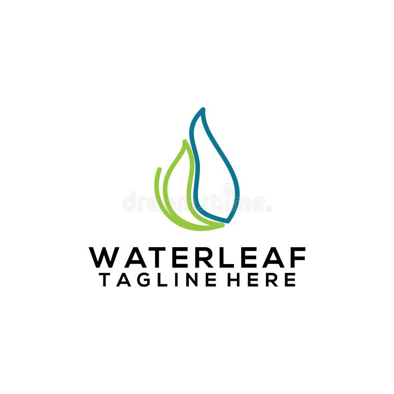 Dual Meaning Logo Concept of Water and Leaf Isolated in White ...