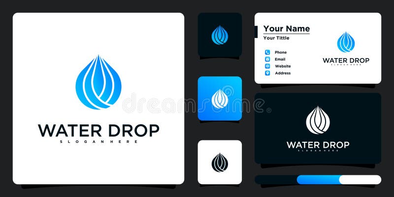 Water Drop Logo with Unique Style. Premium Vector Stock Illustration ...
