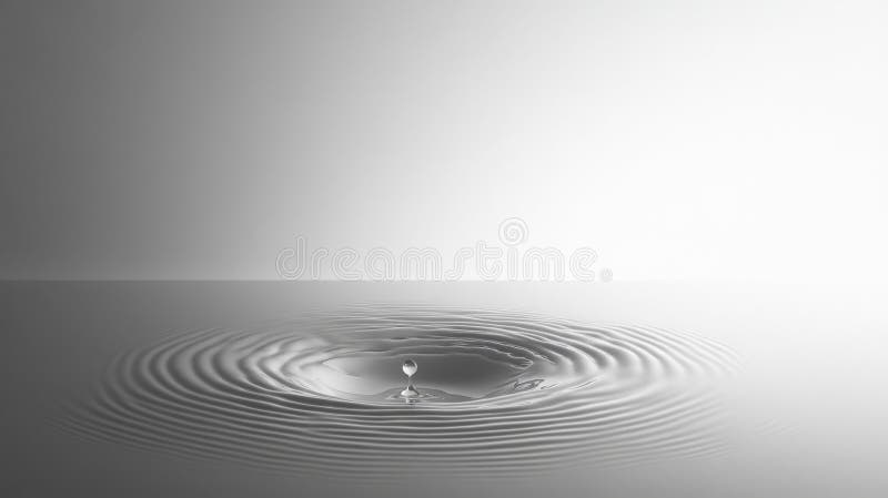 Water Drop Making Ripple Effect on Calm Water Surface Stock Photo ...