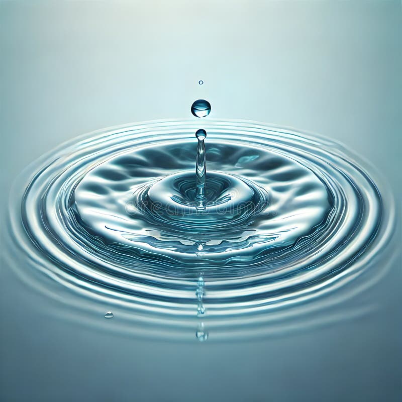 Water Drop Making Ripple Effect in Clear Water Stock Illustration ...