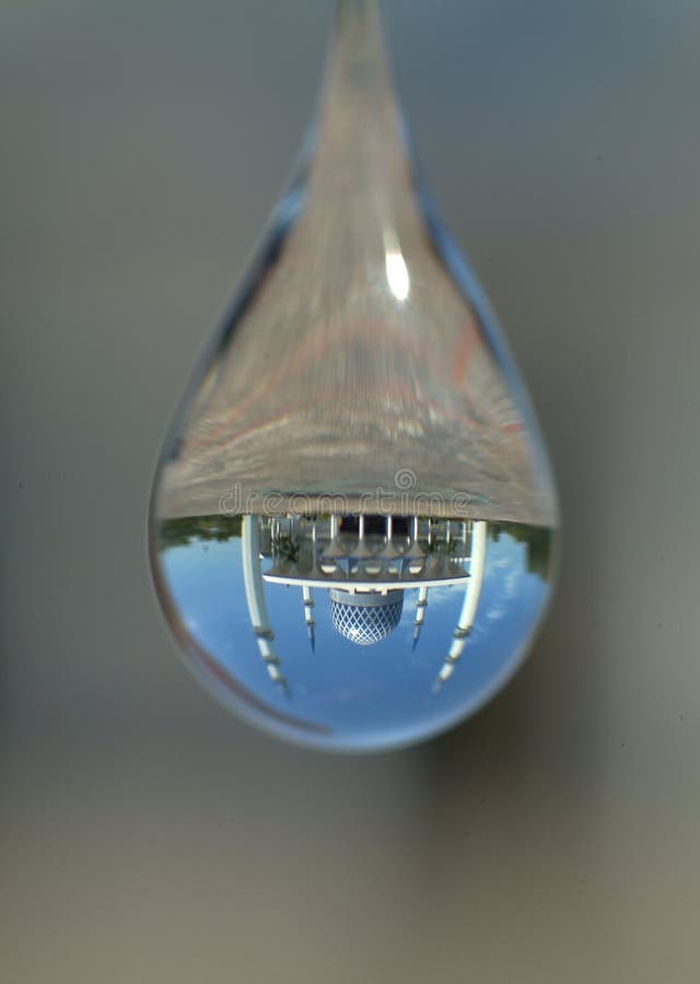 Drop of Water in Puddle in Blue Stock Image - Image of fall, fluid ...