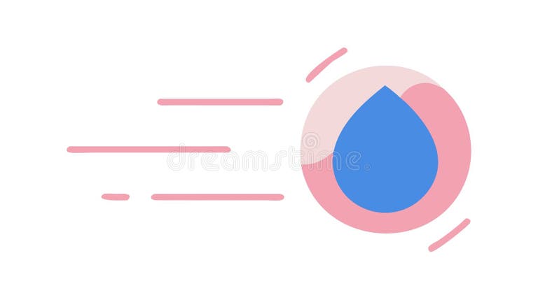Water Drop with Motion Lines, Symbolizing Liquid Flow, Speed, or ...