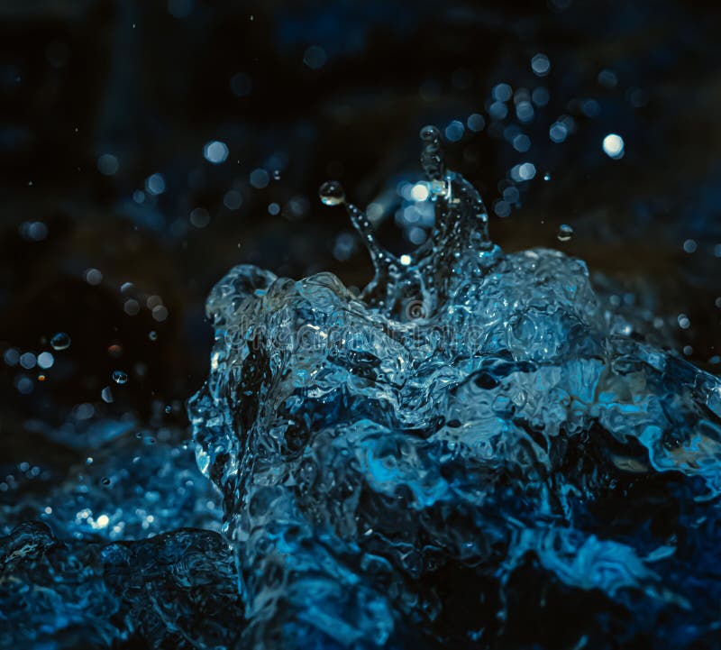 Water Drop Nature Splash Colorful Stock Image - Image of snow, blue ...