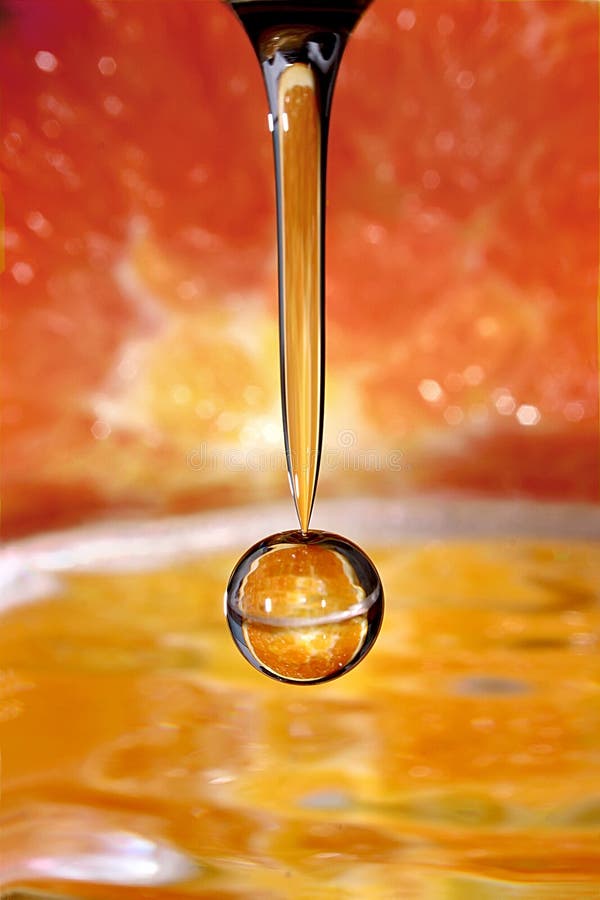 Water Drop, Orange Background Stock Image - Image of citrus, hanging ...