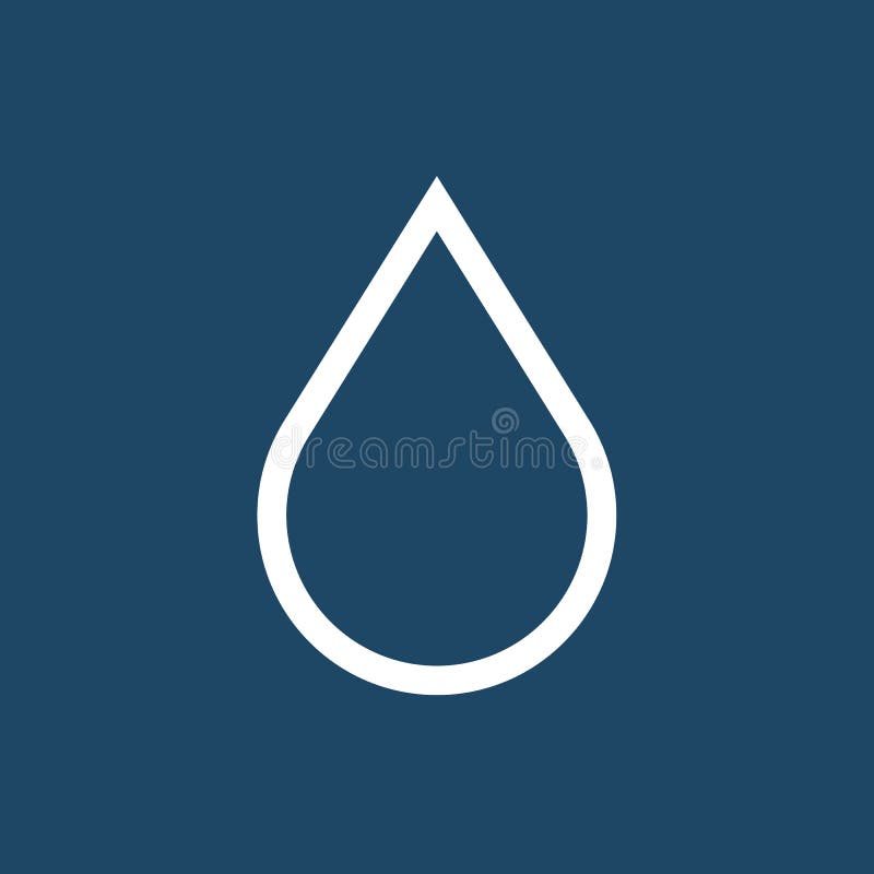 Water Drop Outline Icon Flat Design Style Vector Illustration Stock