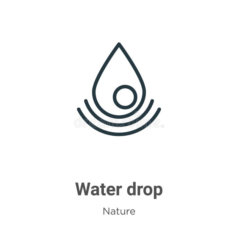 Water Drop Outline Vector Icon. Thin Line Black Water Drop Icon, Flat ...