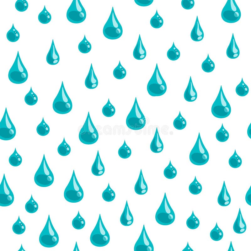 Water Drop Pattern. Seamless Print with Raindrop, Clear Tear Drip ...