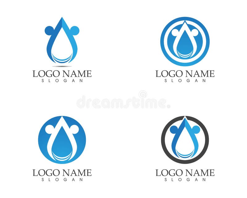 Water Drop People Logo Design Stock Vector - Illustration of creative ...
