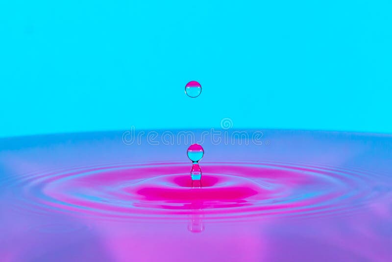 Water Drop Pink Blue stock photo. Image of drop, wave - 170320092