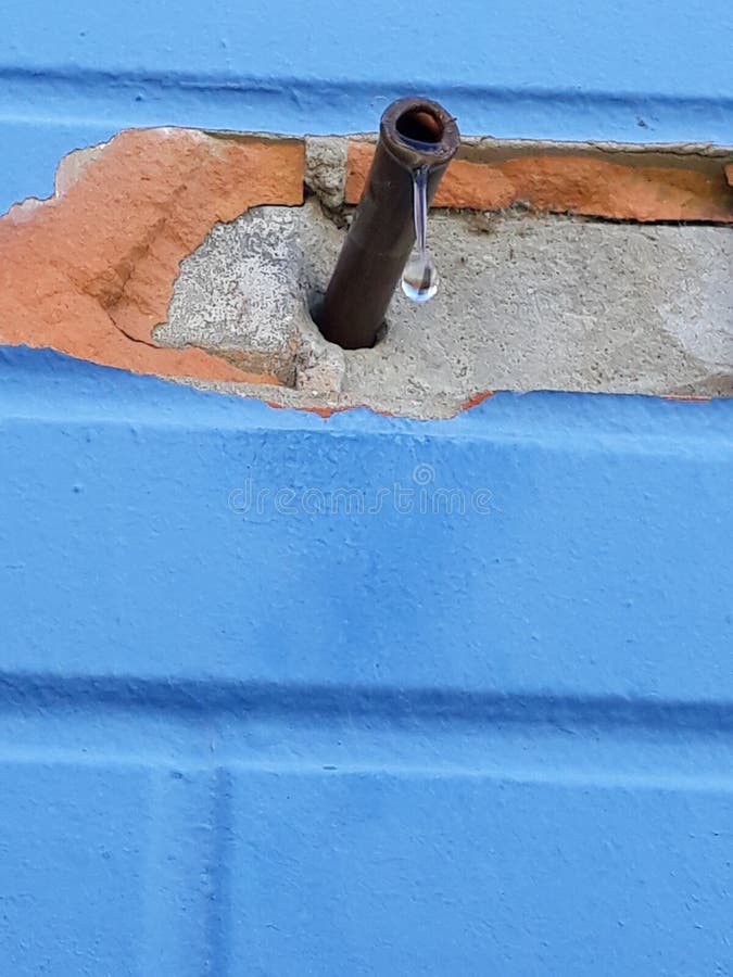 Water drop stock image. Image of pipe, dripping, water - 137958157
